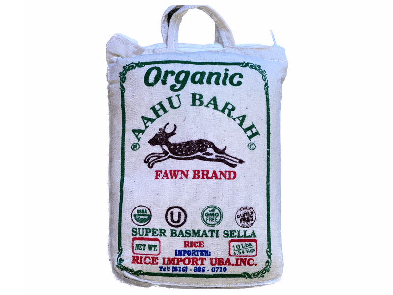 Organic Sela (Sella) Basmati Rice Aahu Barah - 10 pounds (Berenj, Ahoo – Kalamala