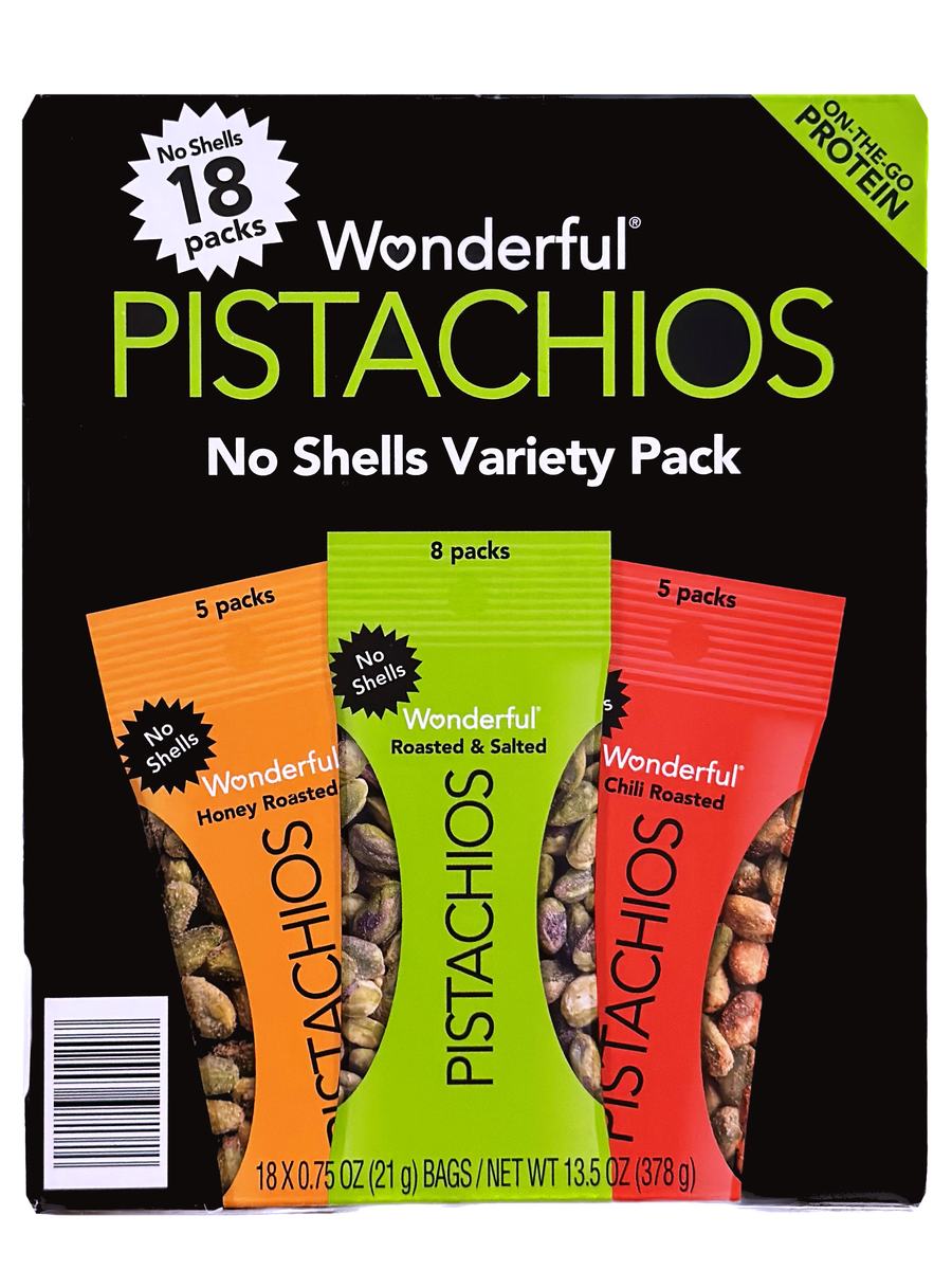No Shells Wonderful Pistachios (18 Packs) (Pesteh Makhloot) – Kalamala