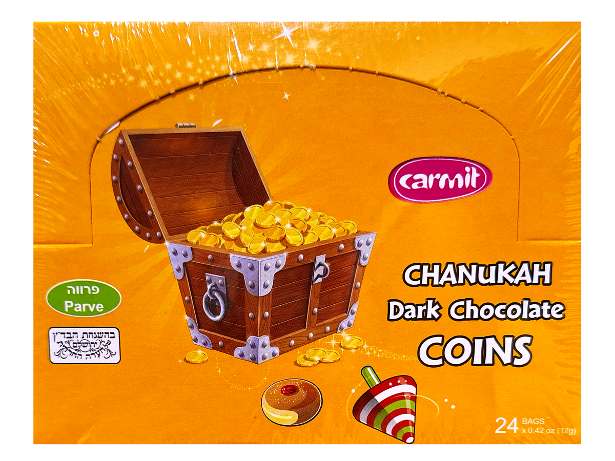 Hanukkah Dark Chocolate Coins (24 Bags*0.42 Oz) Carmit (Chanukah ...